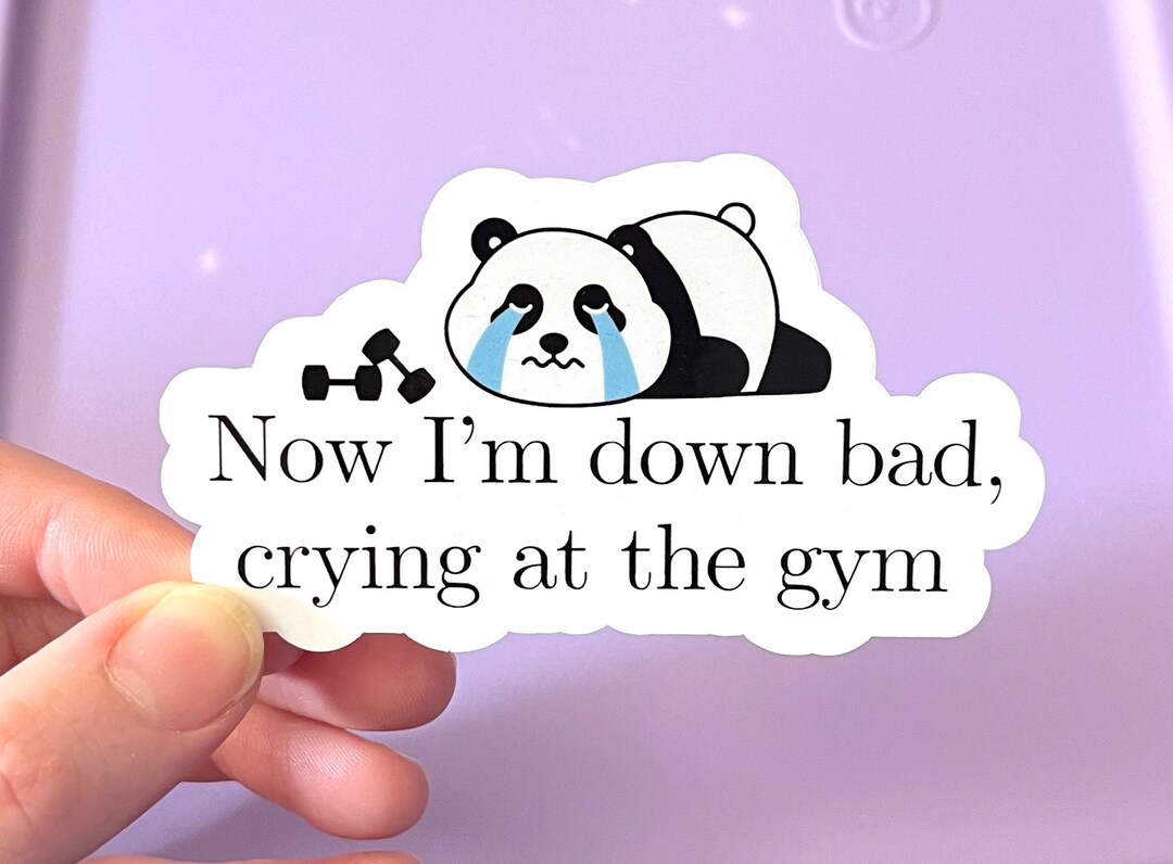 Crying at the Gym Sticker, Swiftie, TTPD, Down Bad, Glossy Finish ...