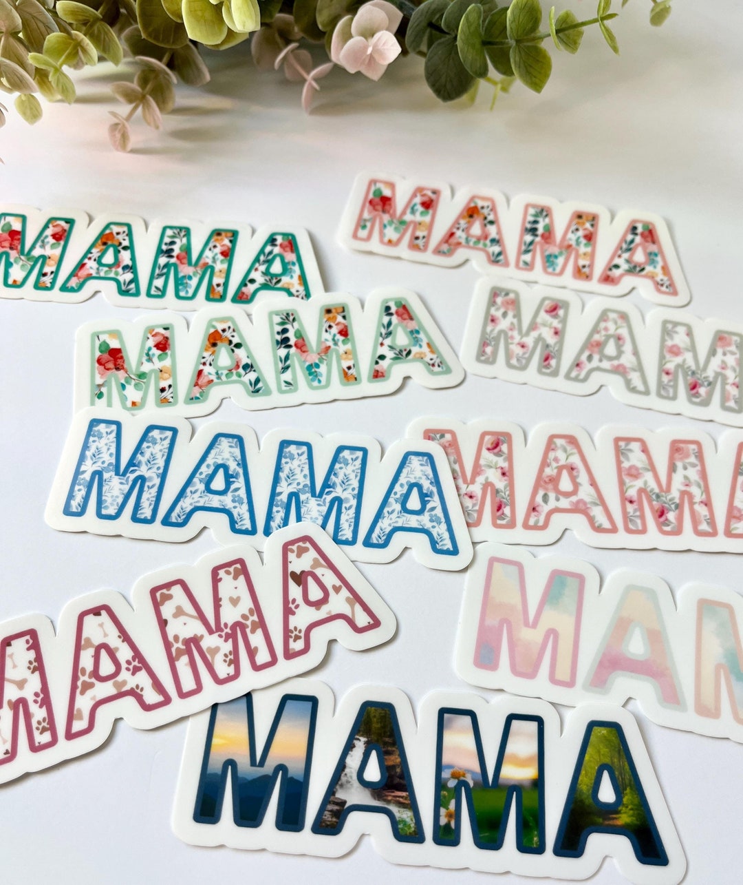 Floral Mama Sticker: Waterproof Glossy Vinyl Decal - Etsy