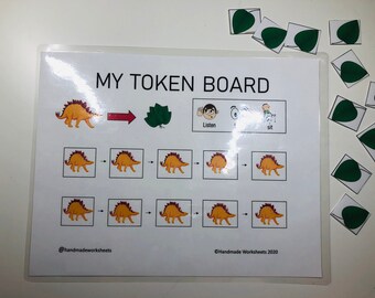 Token Reward Chart, Token Board, Dinosaur Token Board, Rewards, Token ...