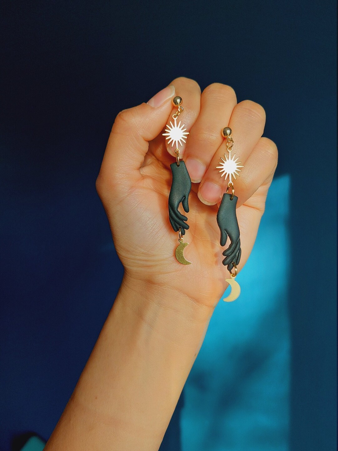 Celestial Clay Earrings/ Statement Clay Earrings/dangle Clay Earrings ...