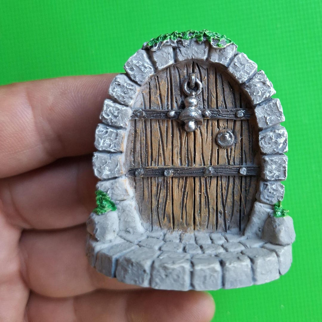 Rustic Fairy Door Miniature Hobbit Door Magic Dollhouse Fun Bird Tree ...