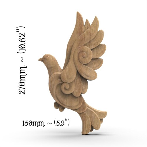 Wood Carved Bird Neoclassical Pigeon Applique Wall Vintage - Etsy