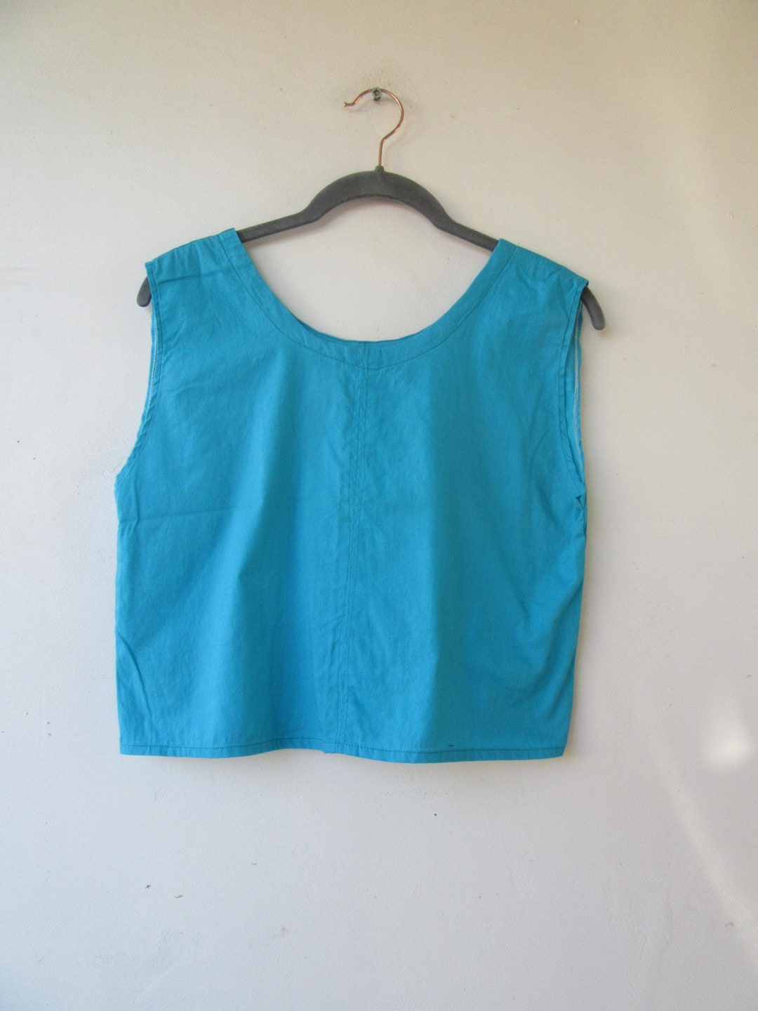 80's Turquoise Crop Shell Tank | Sleeveless Top | Shell Top | Summer ...