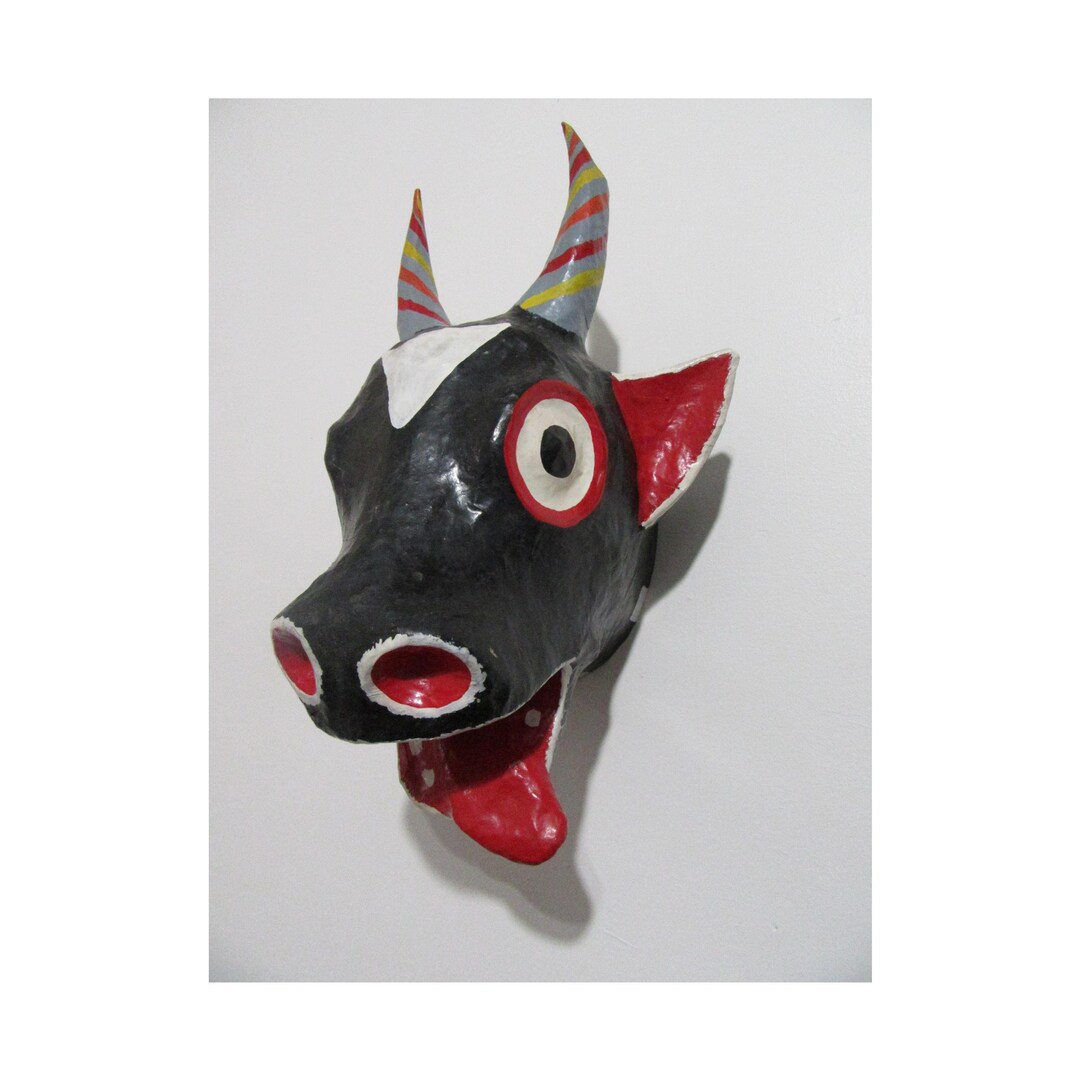 Vintage Paper Mache Bull Mask Wall Hanging Wall Decor Home Decor ...