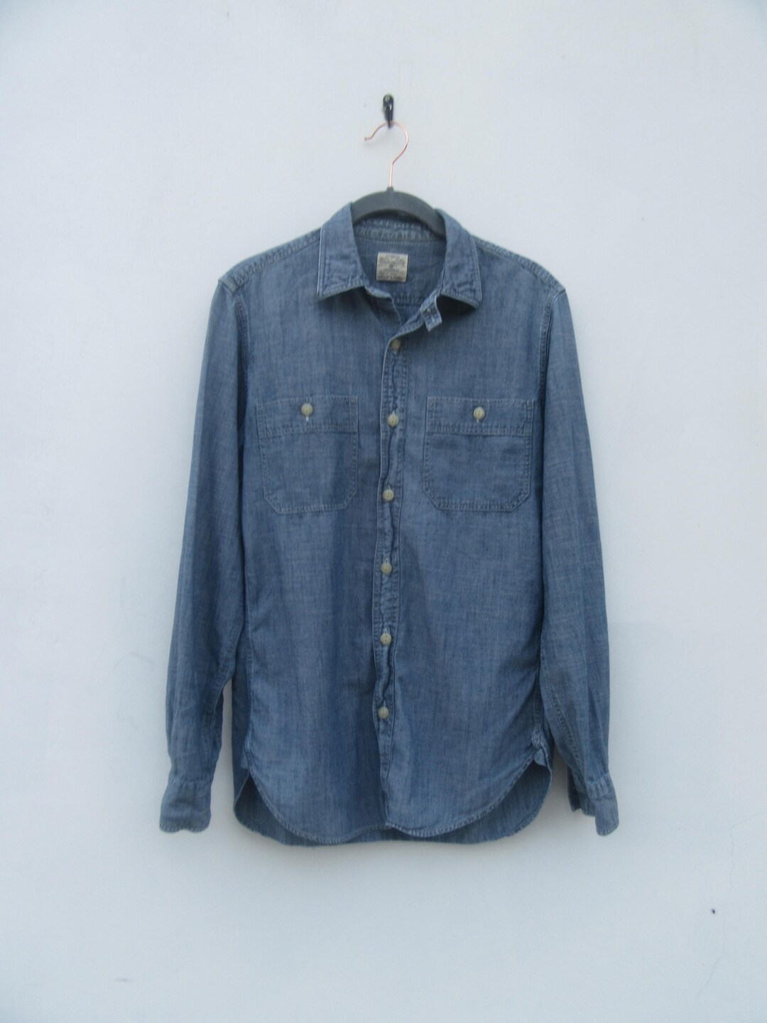90s J. Crew Chambray Shirt: 100% Cotton Long Sleeve Top, XS - Etsy
