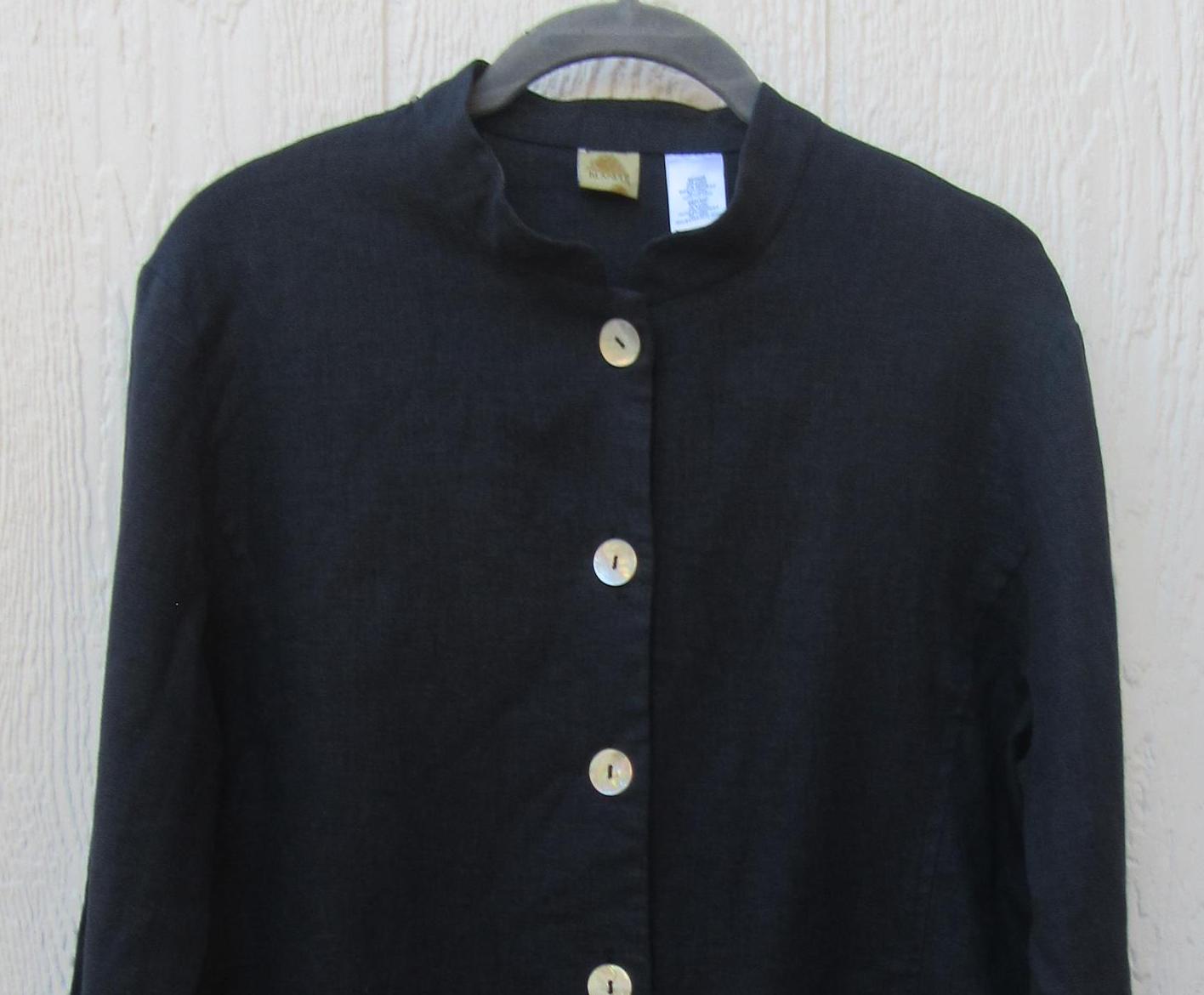 90's Navy Blue Duster Linen Blend Duster Boxy Overshirt Medium Size ...