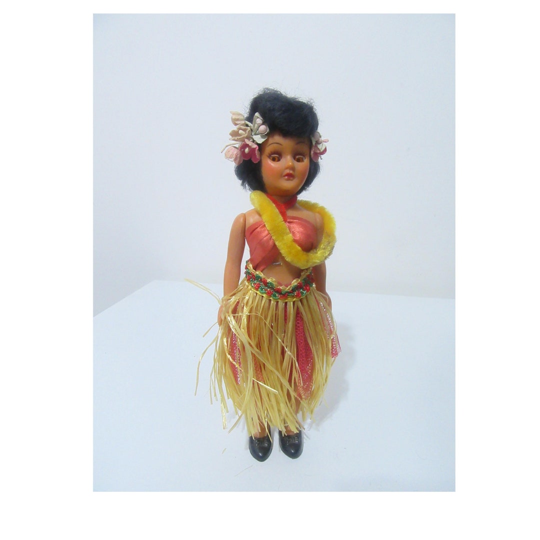 Vintage 1950's Hawaiian Hula Girl Doll | Vintage Hula Doll | Polynesian ...