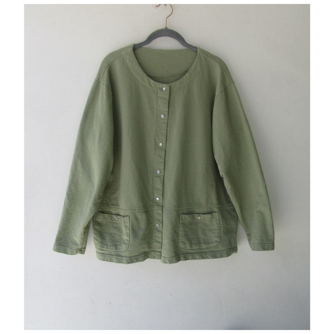90's Light Green Duster | Cotton Duster | Oversize Top | Large Cotton ...