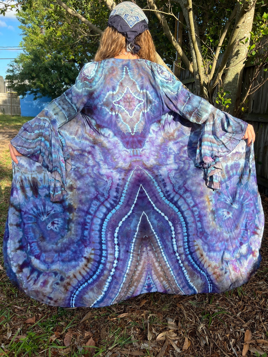 Sapphire Star Fantasy Robe Tie Dye Robe Fantasy Cloak Ice - Etsy