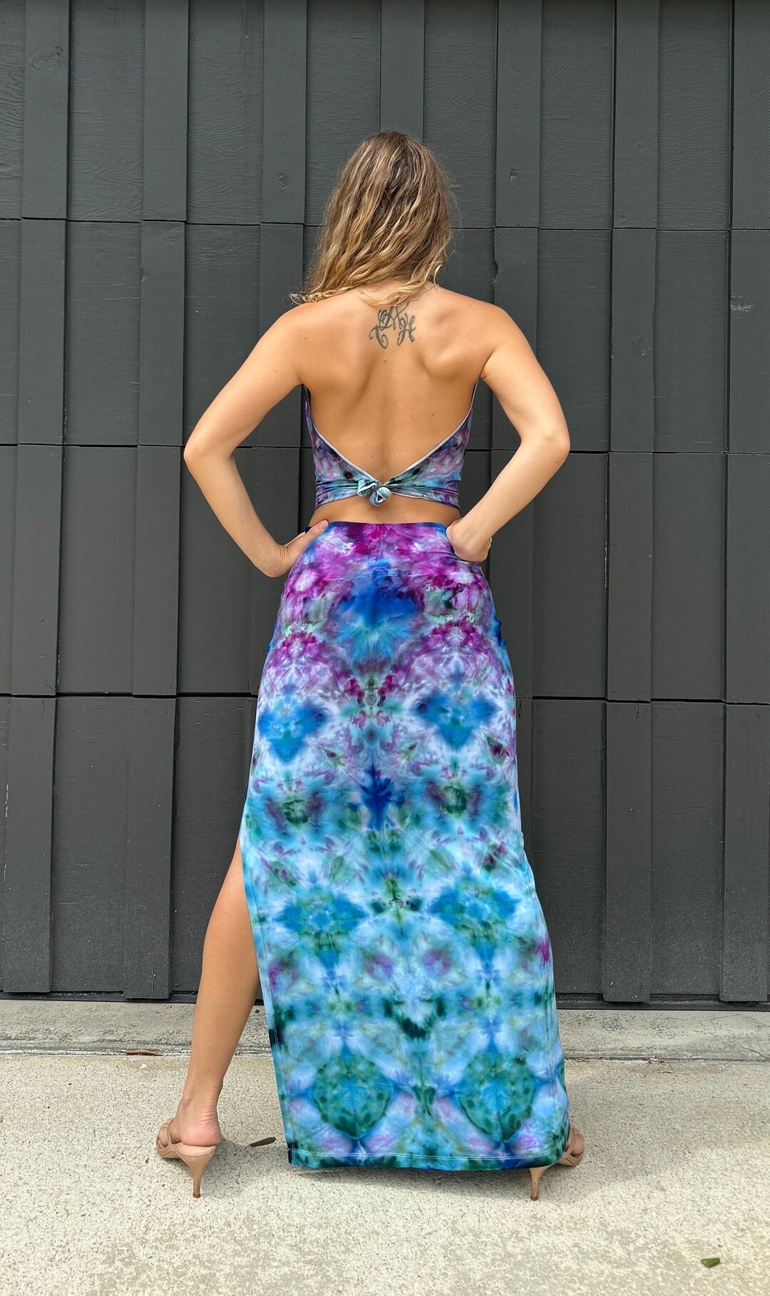 Psyren Tiedye Set Skirt and Top Set Festival Set Handmade Bamboo Large ...