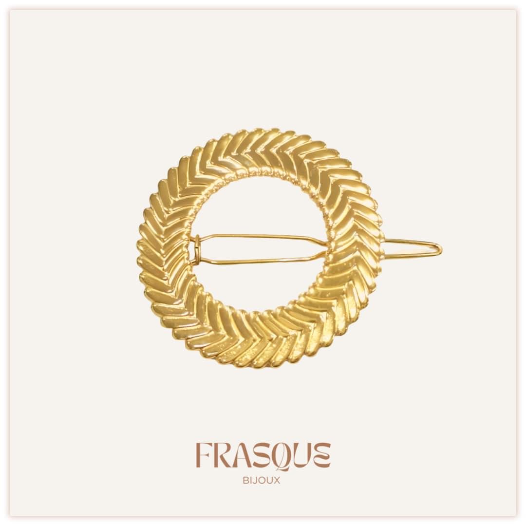 Round Braided Gold Hair Clip - Stainless Steel - Hair Accessory - Hair ...
