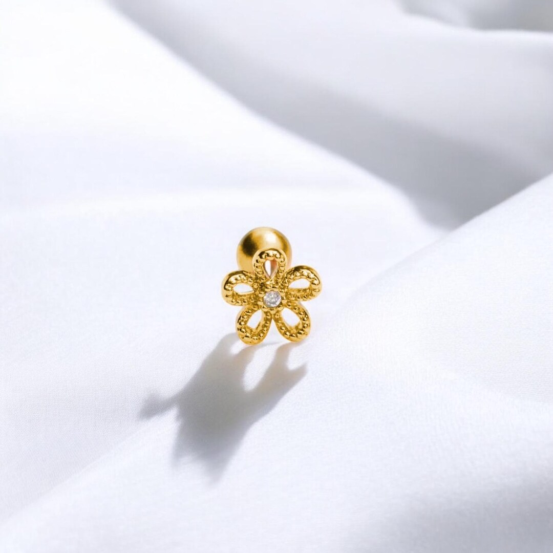Flower Piercing, Stainless Steel, Unscrewable Bar, Ball, Bar 6mm, 8mm ...