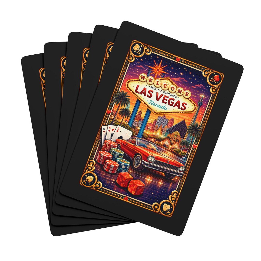 Las Vegas Playing Cards Design | Retro Vegas Art Deck | Casino Poker ...