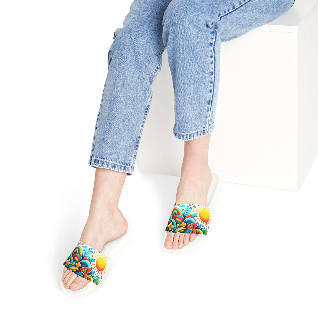 Sandal, Colorful Summer Theme Sandals, Women's Footwear, Beach Shoes ...