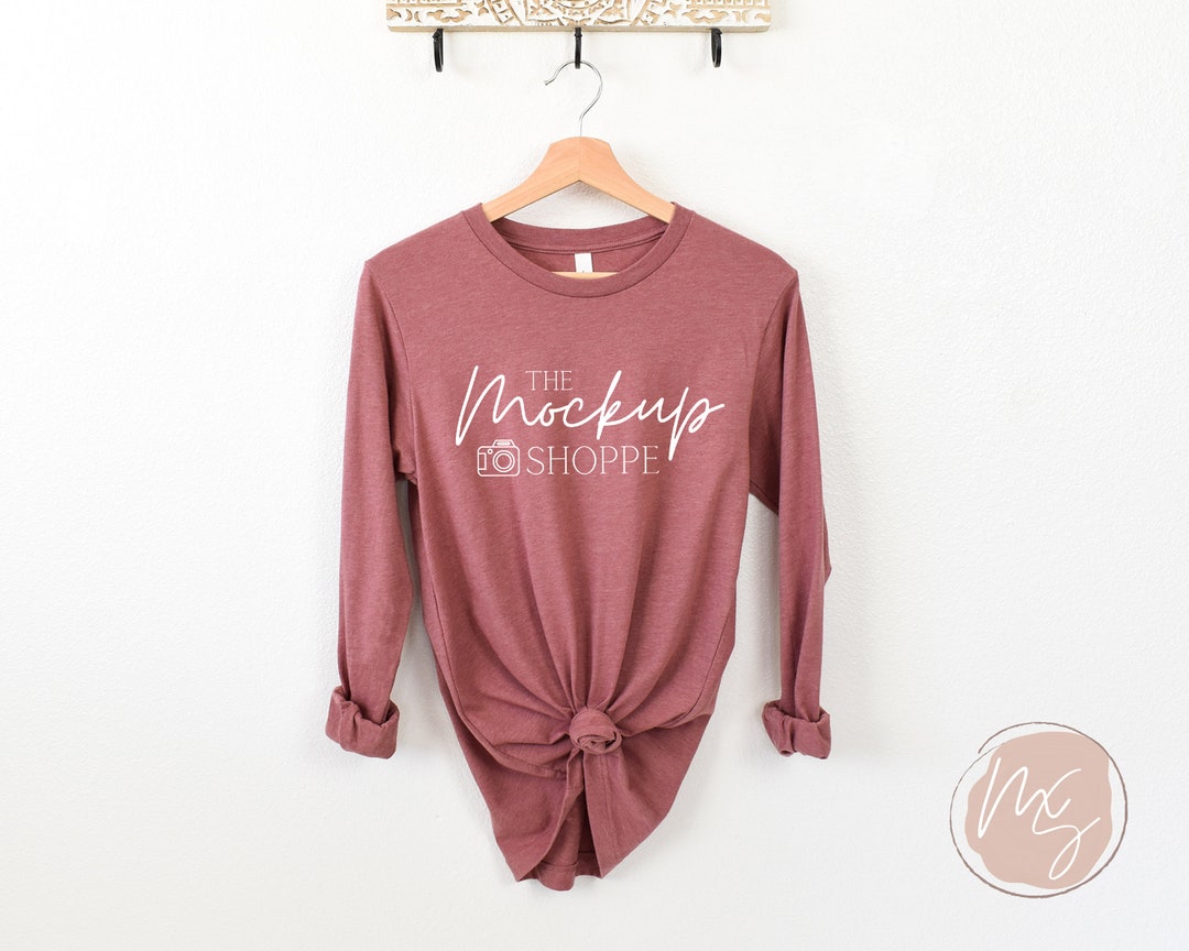 Heather Mauve Bella Canvas 3501 Mockup, 3501 Hanging Mockup, Bella ...