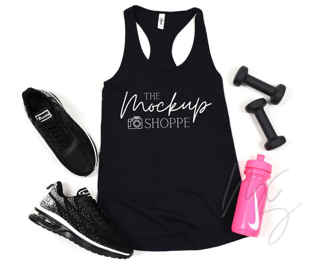 Black Next Level 1533 Workout Mockup, 1533 Mockup, Womens Next Level ...