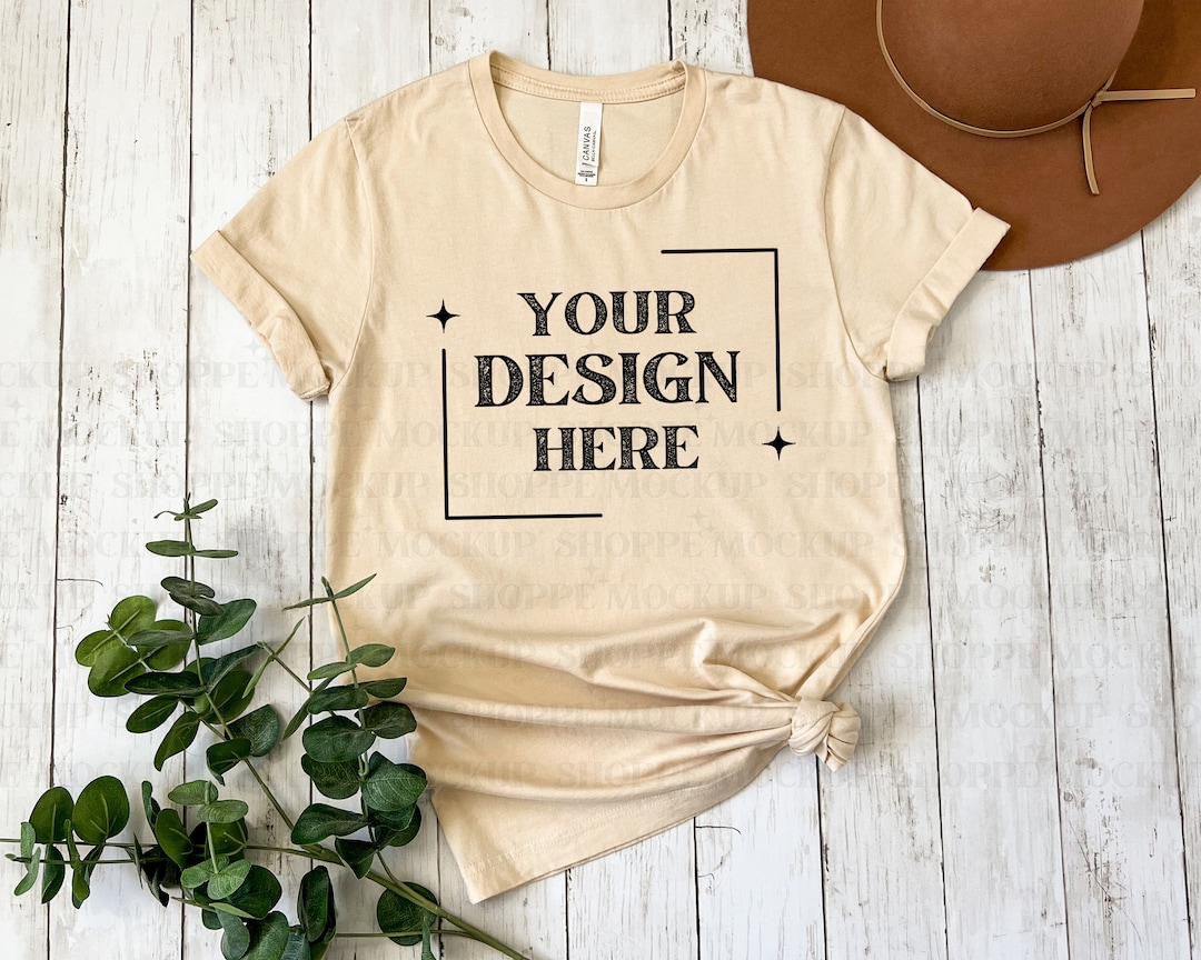 Soft Cream, Bella Canvas 3001 Mockup, Bella Mockup, Boho Tshirt Flat ...