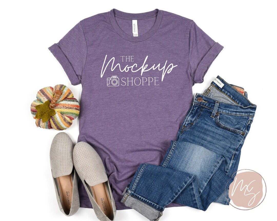 Heather Purple, Bella Canvas 3001 Herbst Mockup, Bella Mockup, Herbst ...