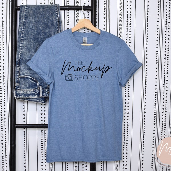 Heather Indigo Gildan Mockup - Etsy
