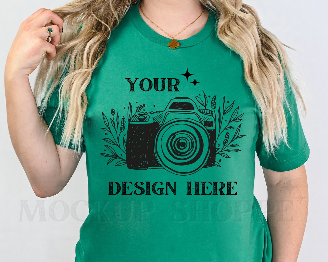 St. Patricks Day Model Mockup, Kelly Green, Bella Canvas 3001 Mockup ...