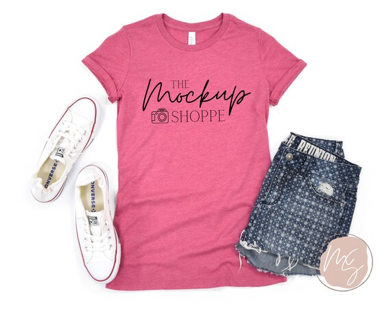 6004 Heather Raspberry Bella Canvas 6004 Mockup Bella - Etsy