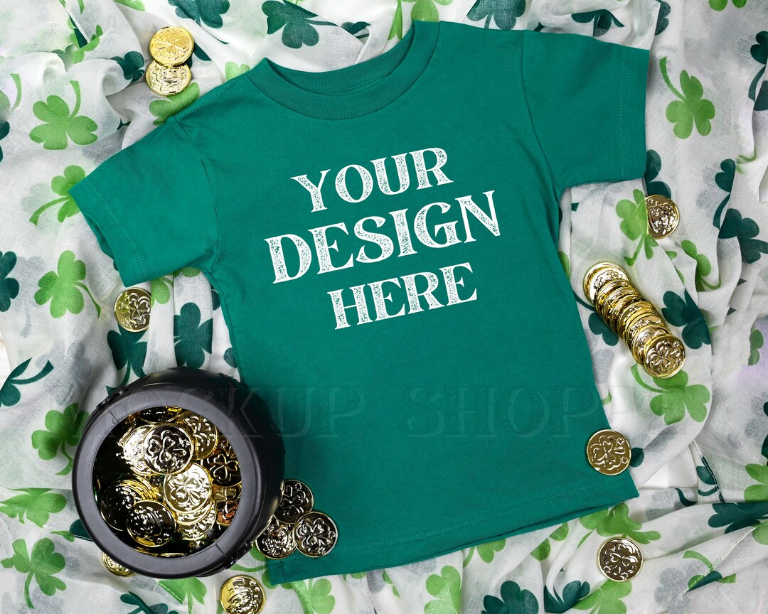 St. Patricks Day Mockup, Bella Canvas 3001T Mockup, Kelly, Unisex Bella ...