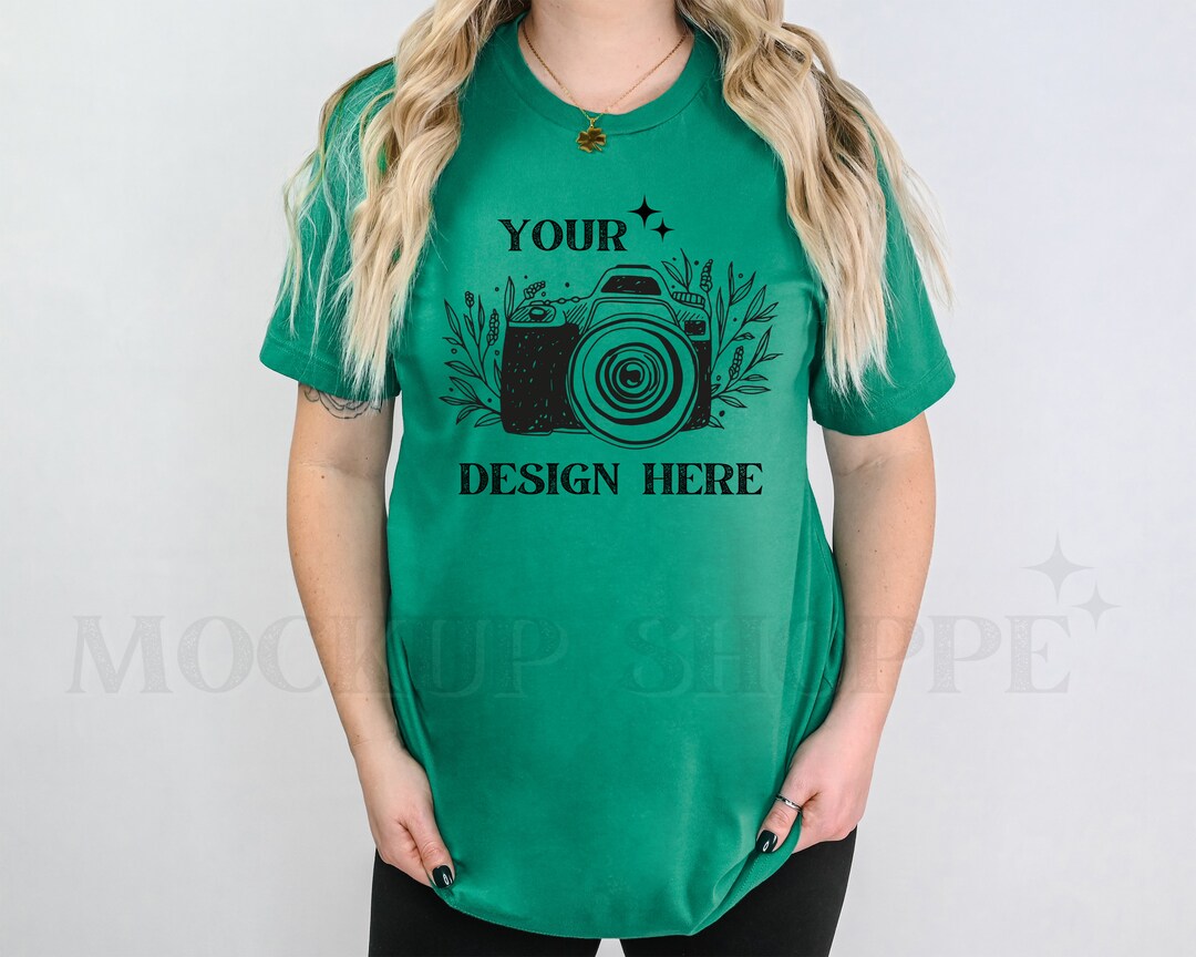 Kelly Green, St. Patricks Day Model Mockup, Bella Canvas 3001 Mockup ...