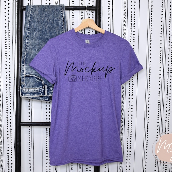 Gildan Heather Purple Mockup - Etsy