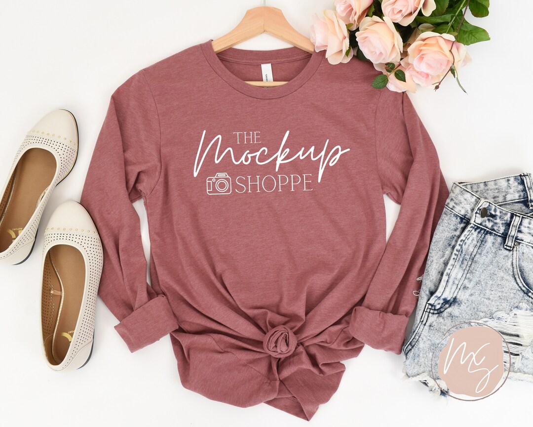 Heather Mauve Bella Canvas 3501 Mockup, 3501 Mockup, Bella Canvas Flat ...