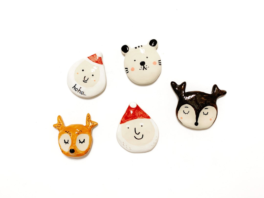 Set of 5 Ceramic Refrigerator Magnet. - Etsy