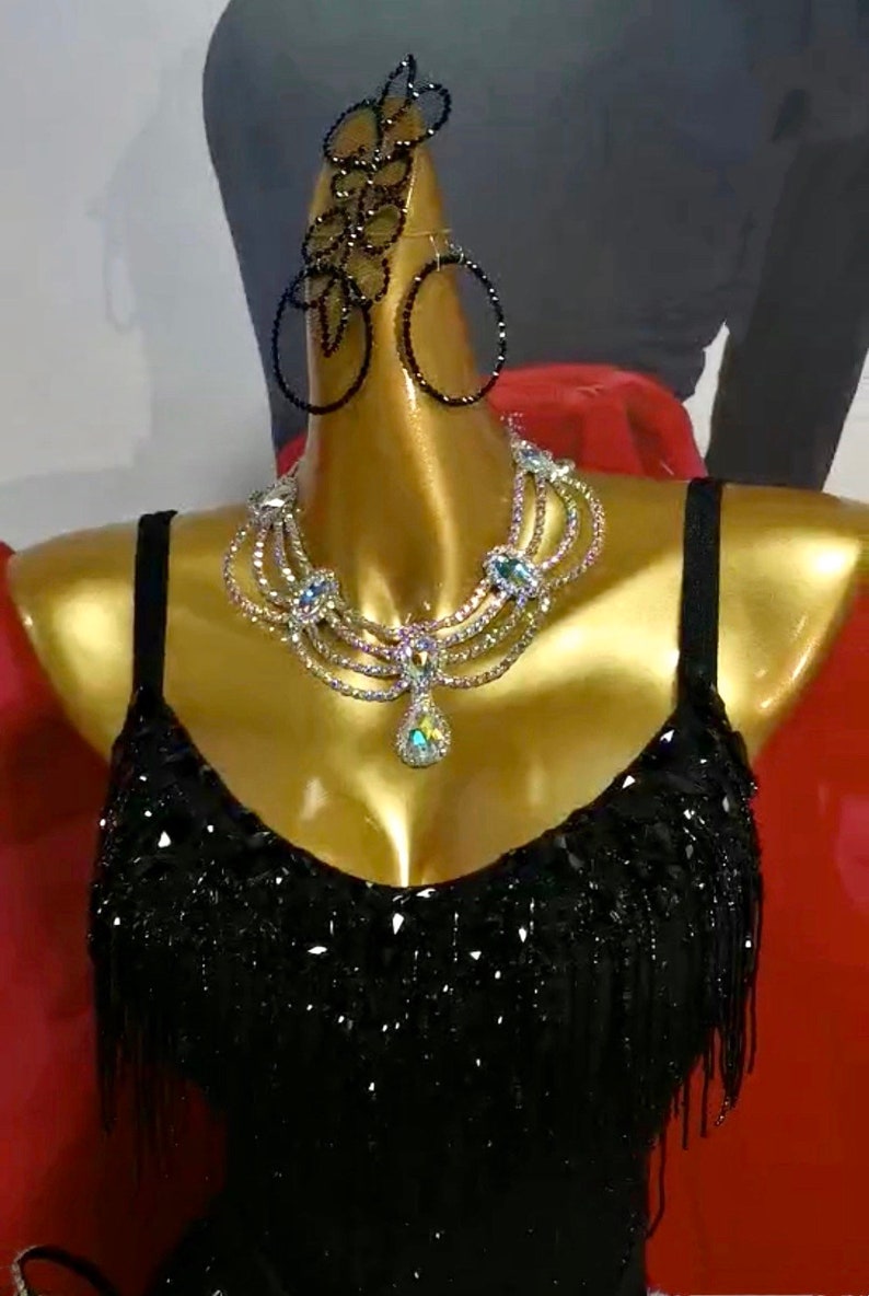 Argentine Tango Dress Sparkling Black Latin Dress | Etsy