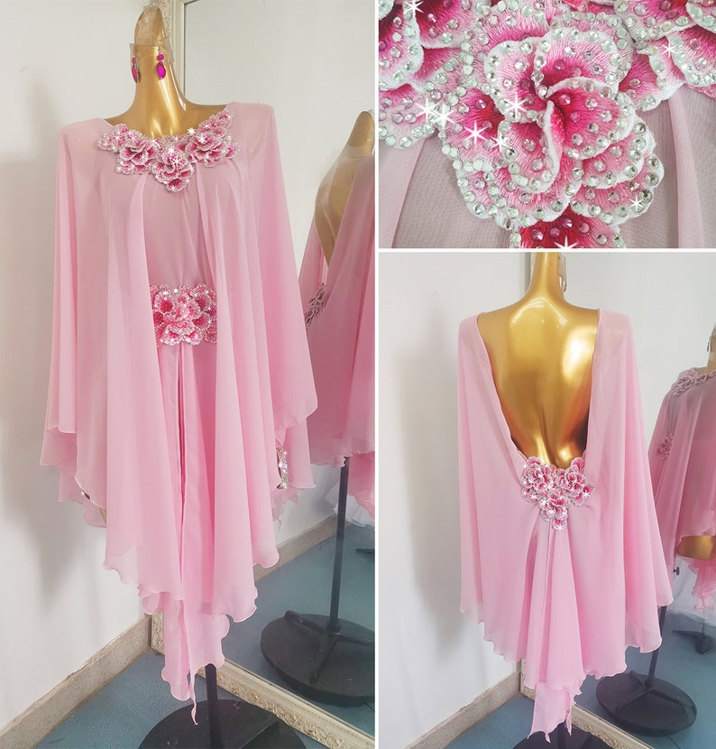 Pink Latin Dress Rhythm Dress With Pink Appliques L0105 - Etsy