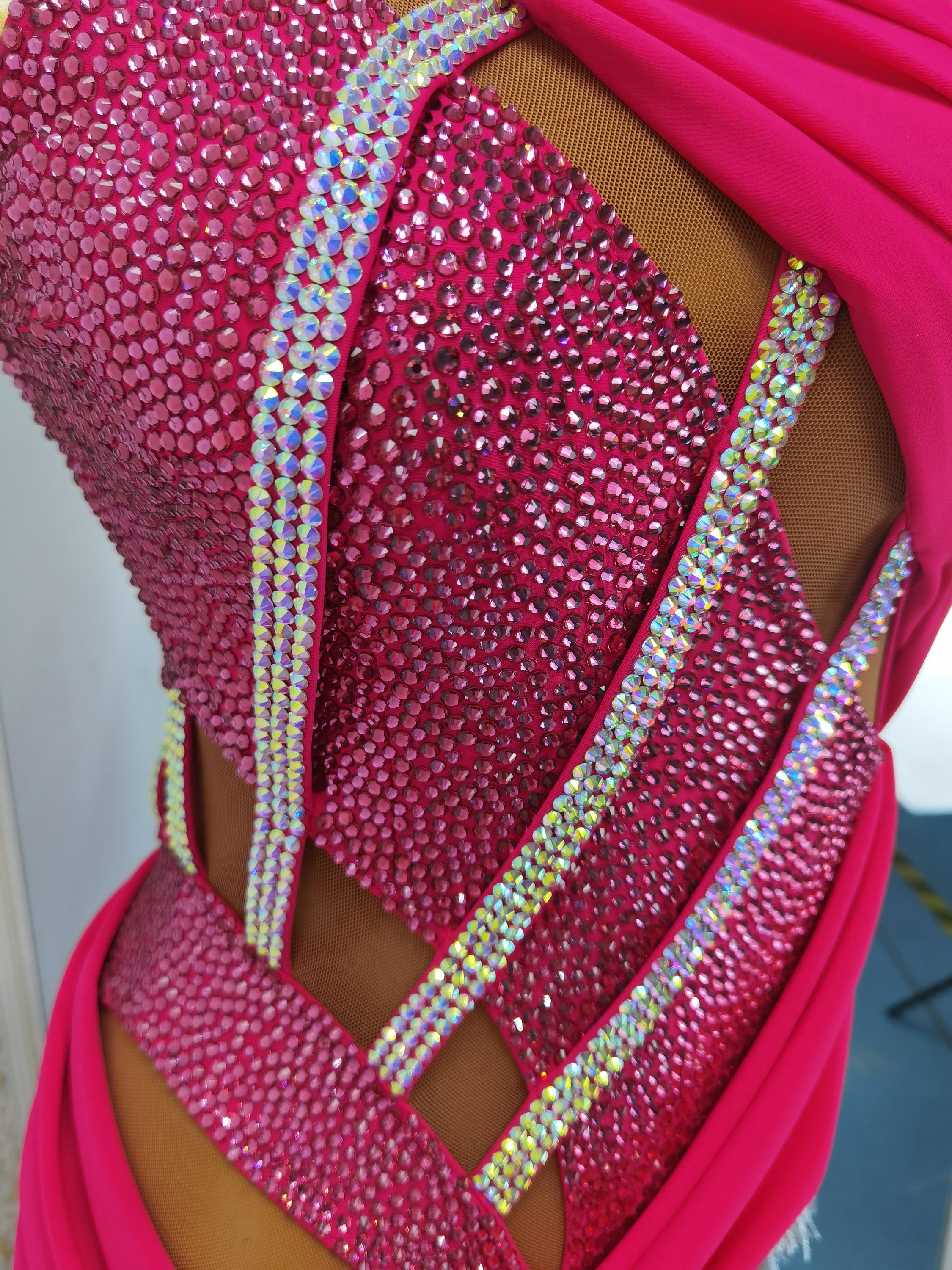 Hot Pink Latin Dance Dress Fuchsia Rhythm Dress With Tassels L0142 - Etsy