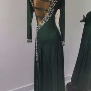 Dark Green Smooth Dress Withopen Back B0125 - Etsy