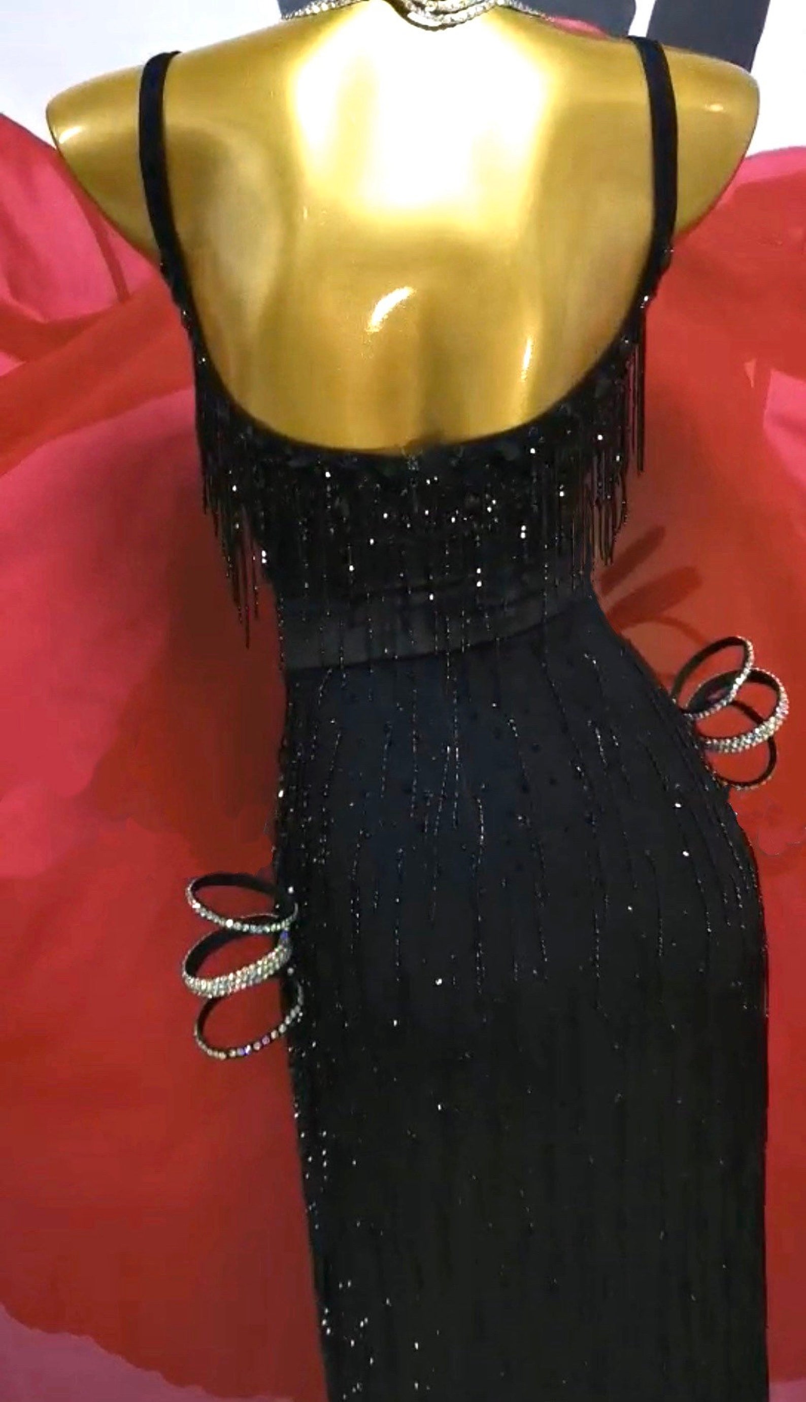 Argentine Tango Dress Sparkling Black Latin Dress | Etsy