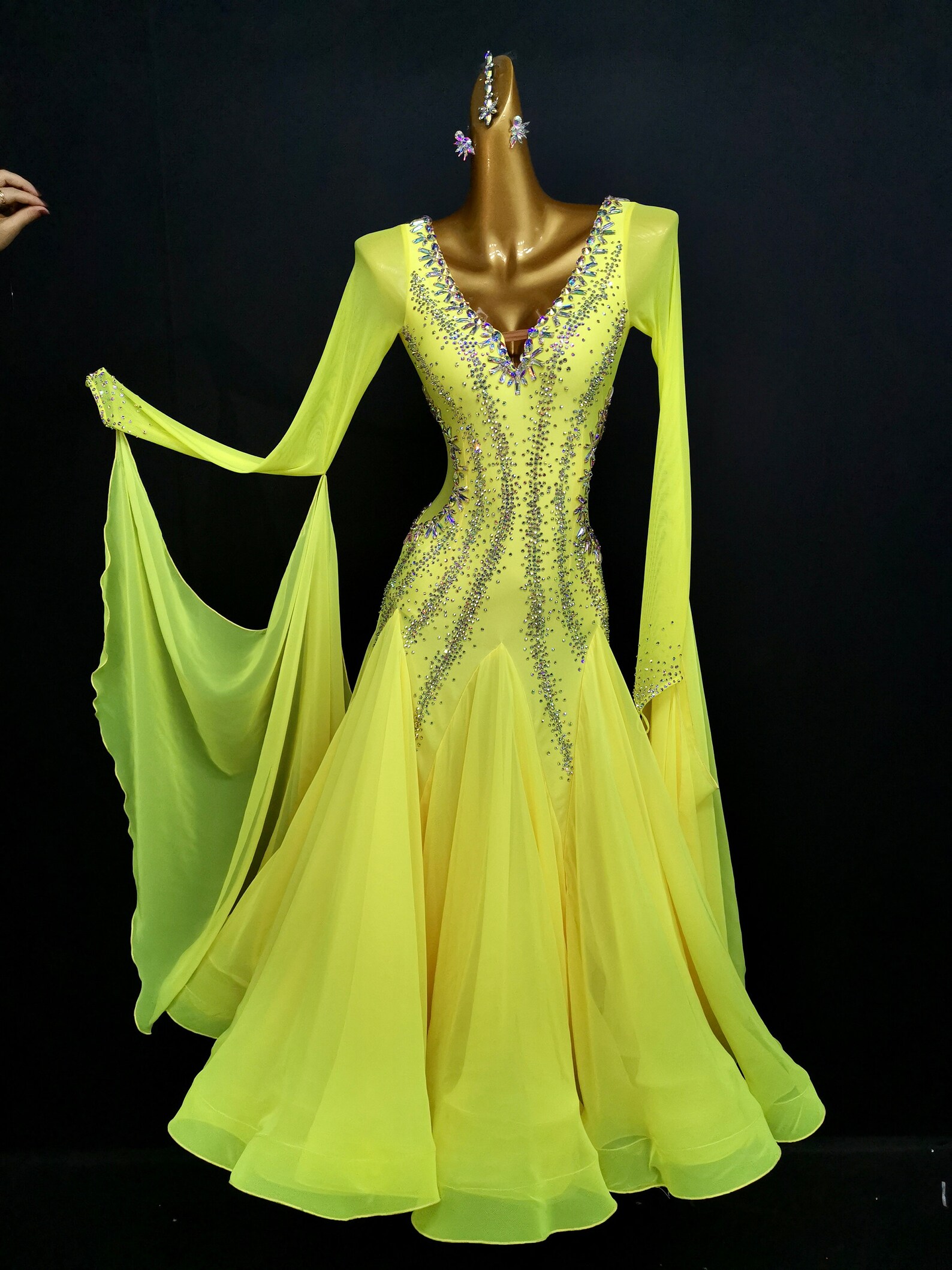 Yellow Sparkling Ballroom Dance Dress Standard Dress Smooth Dress B0015 ...
