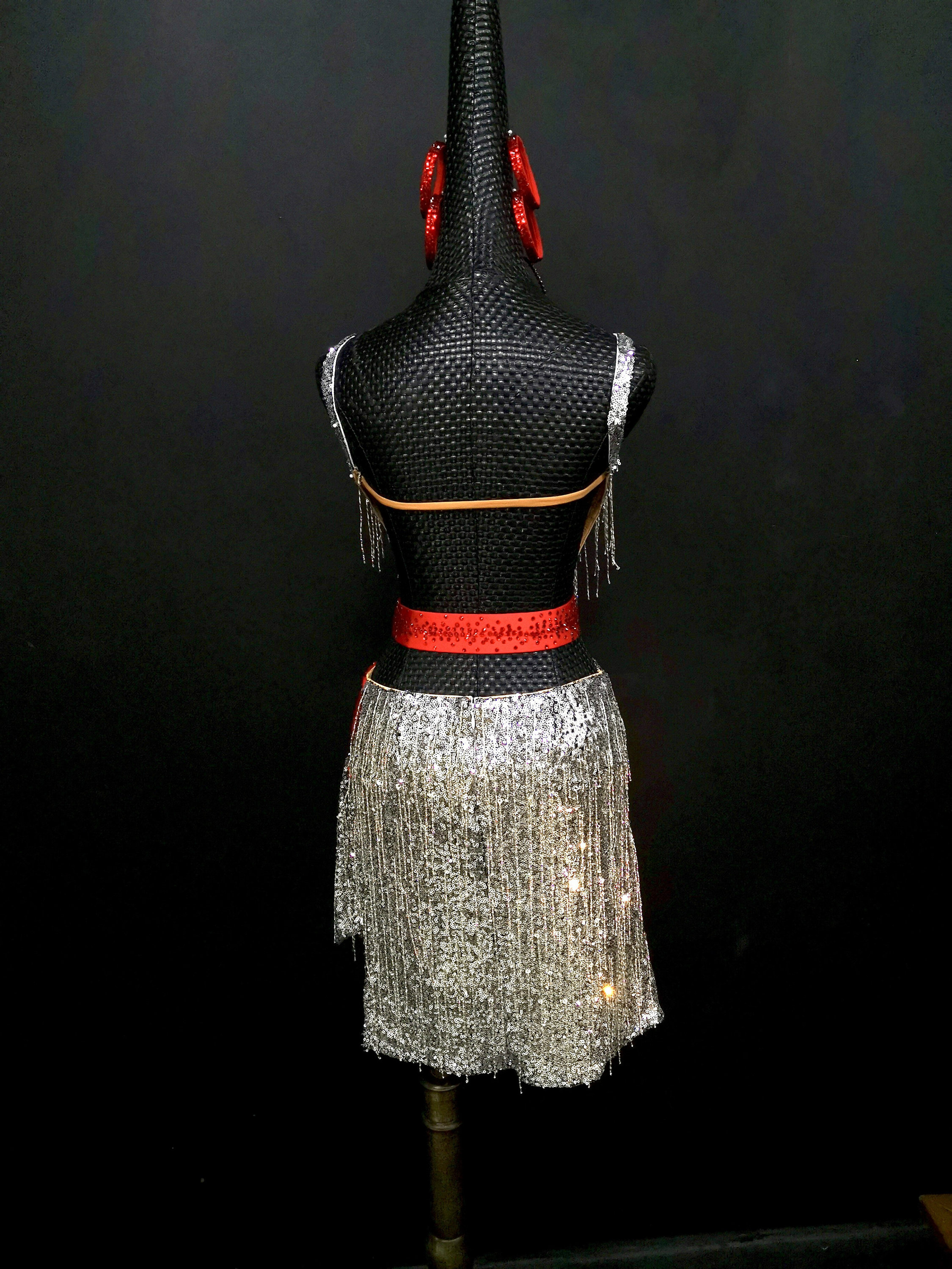 Silver Latin Dance Dress Silver Rhythm Dress With Beaded Fringe L0032 ...