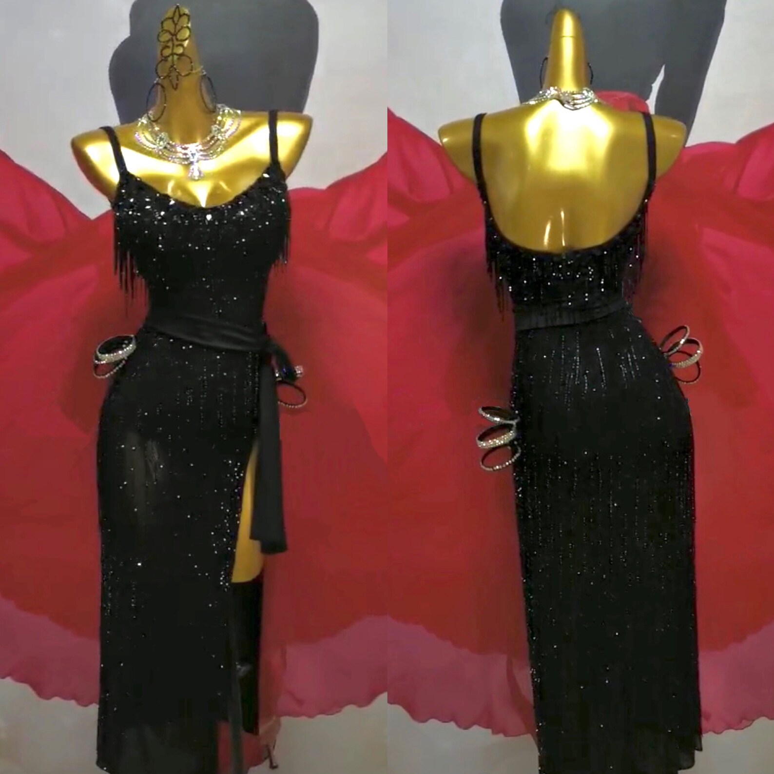 Argentine Tango Dress Sparkling Black Latin Dress - Etsy