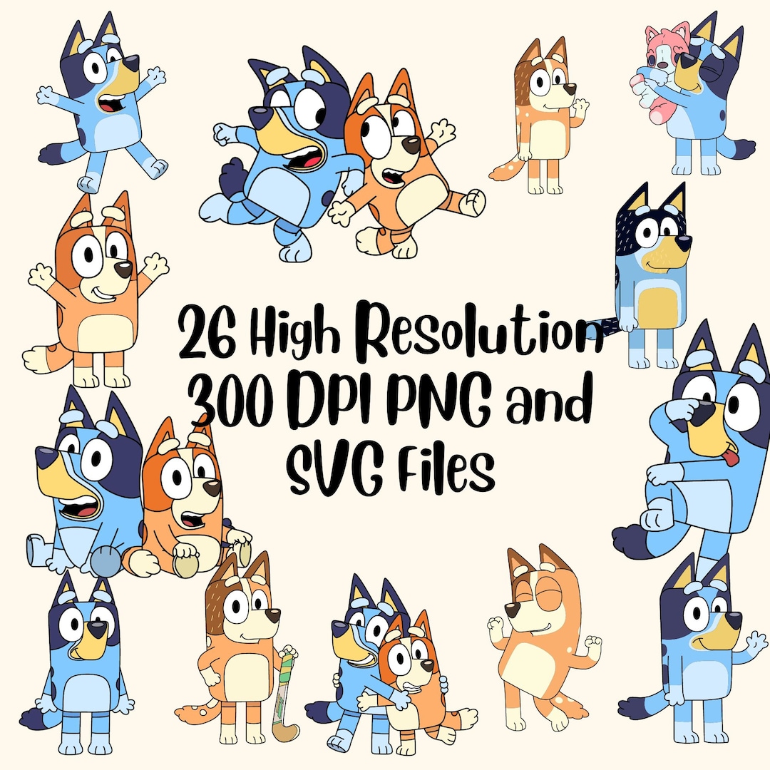 Bluey SVG Files Set Bundle DIY Crafts, Shirts, and More Bluey Family ...