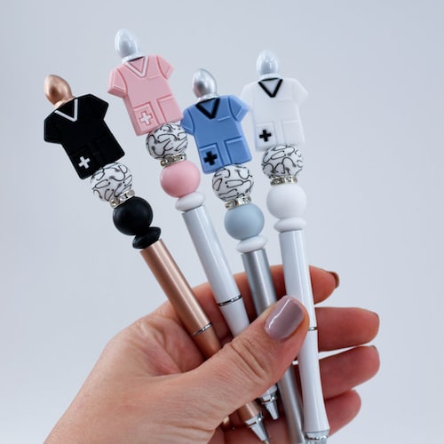 Scrubs Beaded Pen Metal Pen Stethoscope Nurse Pen - Etsy