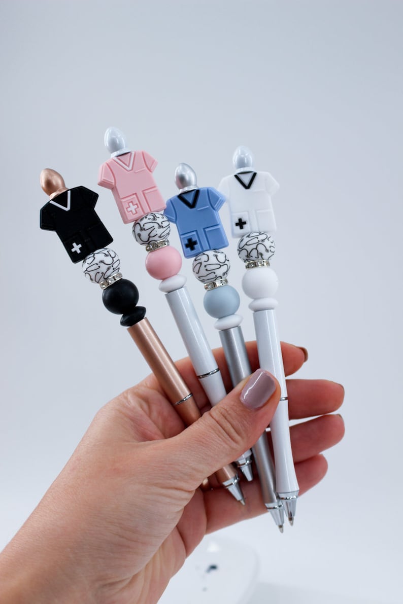 Scrubs Beaded Pen Metal Pen Stethoscope Nurse Pen - Etsy