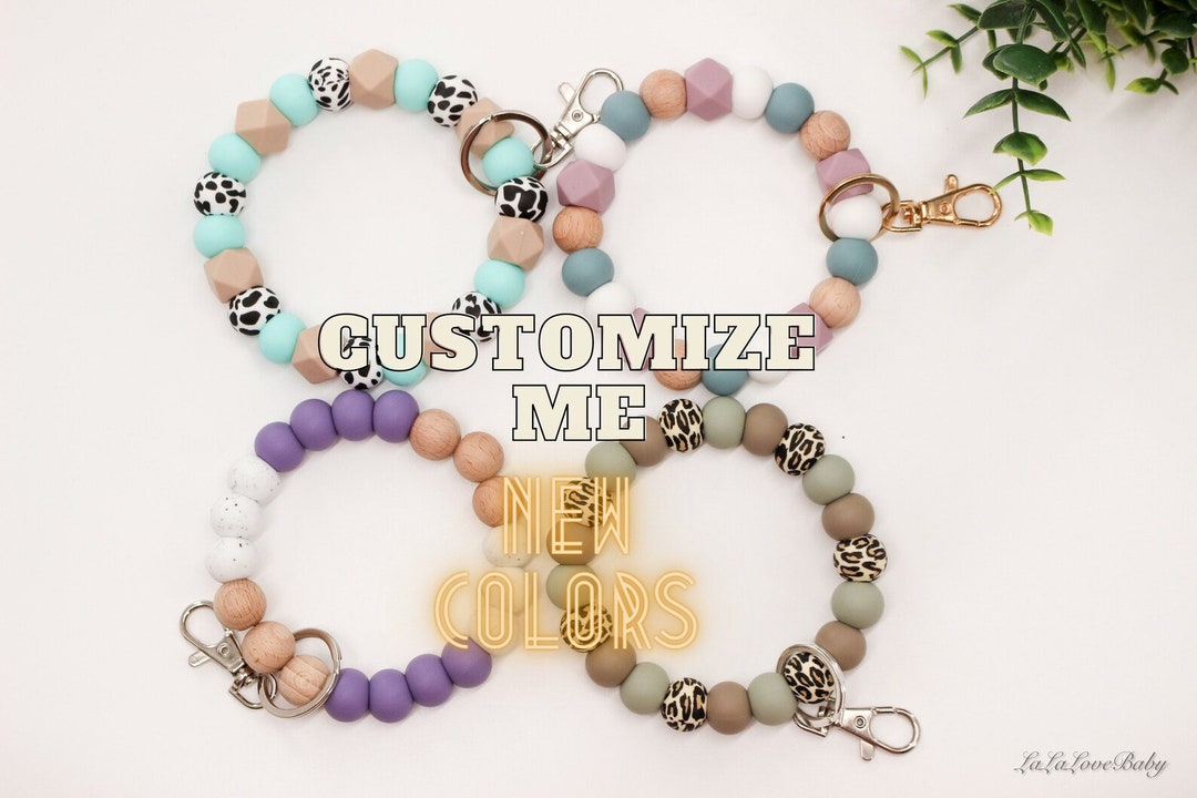 Custom Wristlet Keychain , Personalized Keychain for Women , Cute ...