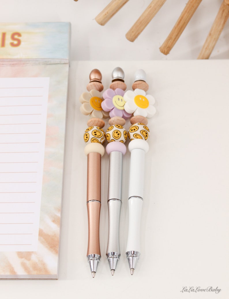 Daisy Beaded Pen Custom Metal Pen Boho Pen Teacher - Etsy