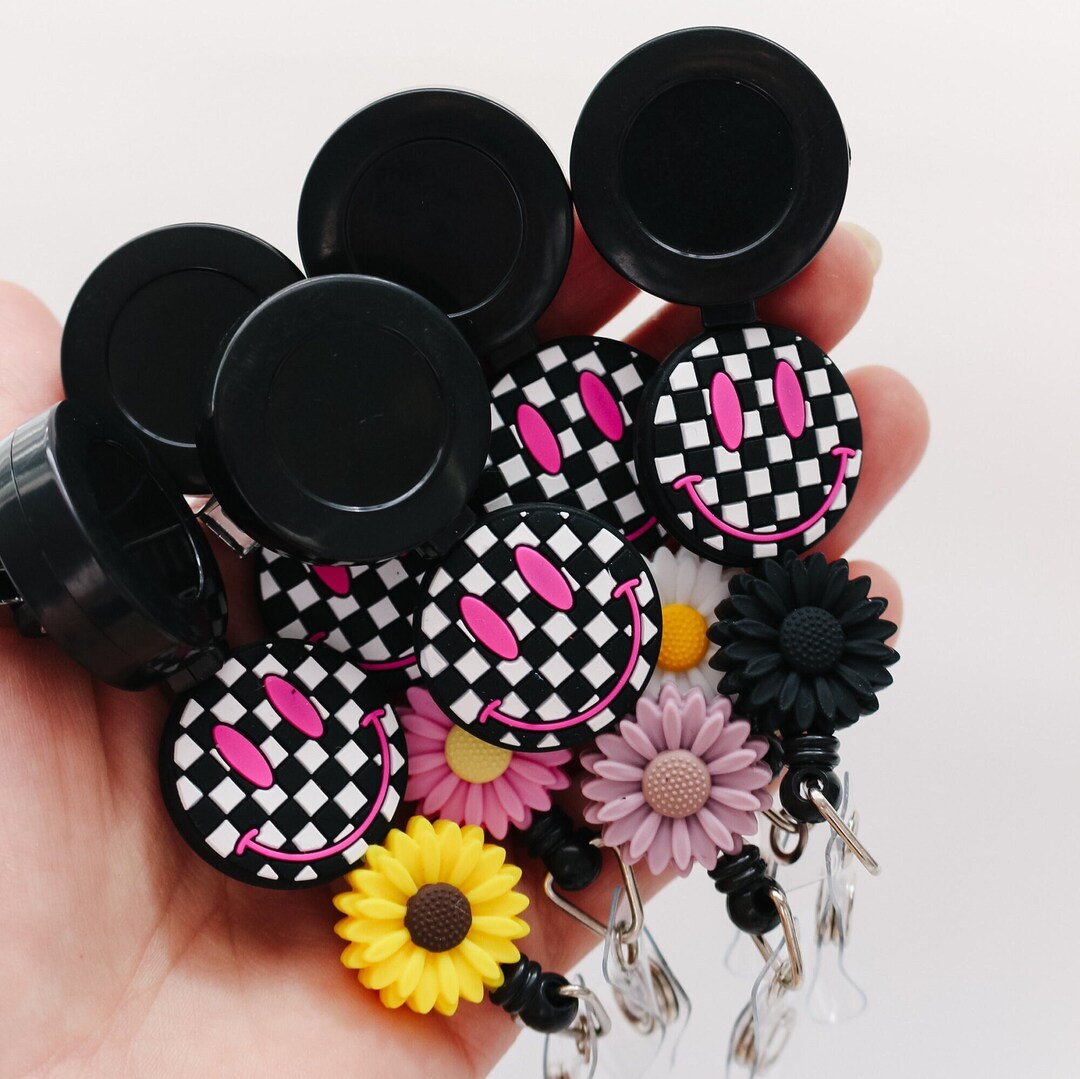Checkered Badge Reel - Boho Badge Reels, Badge Reels, Nurse Badge Reels ...