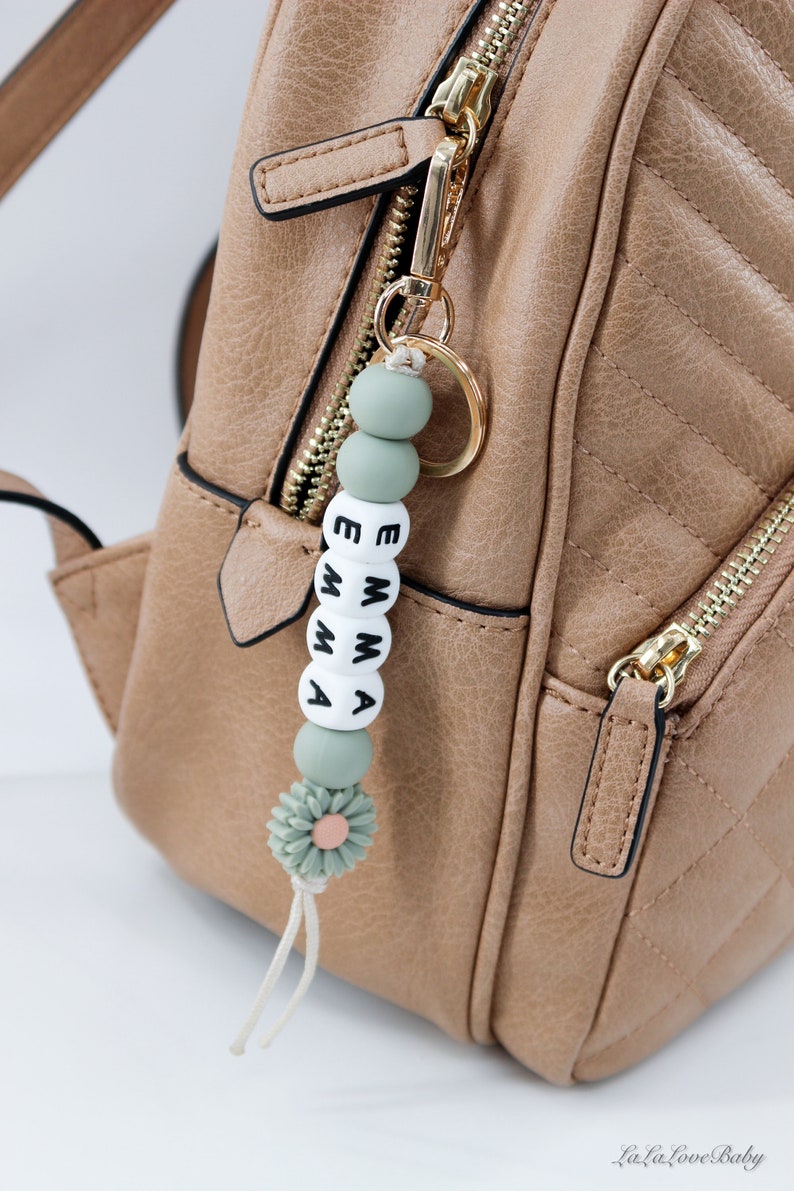 Name Silicone Beaded Keychain Custom Keychain Keychain - Etsy