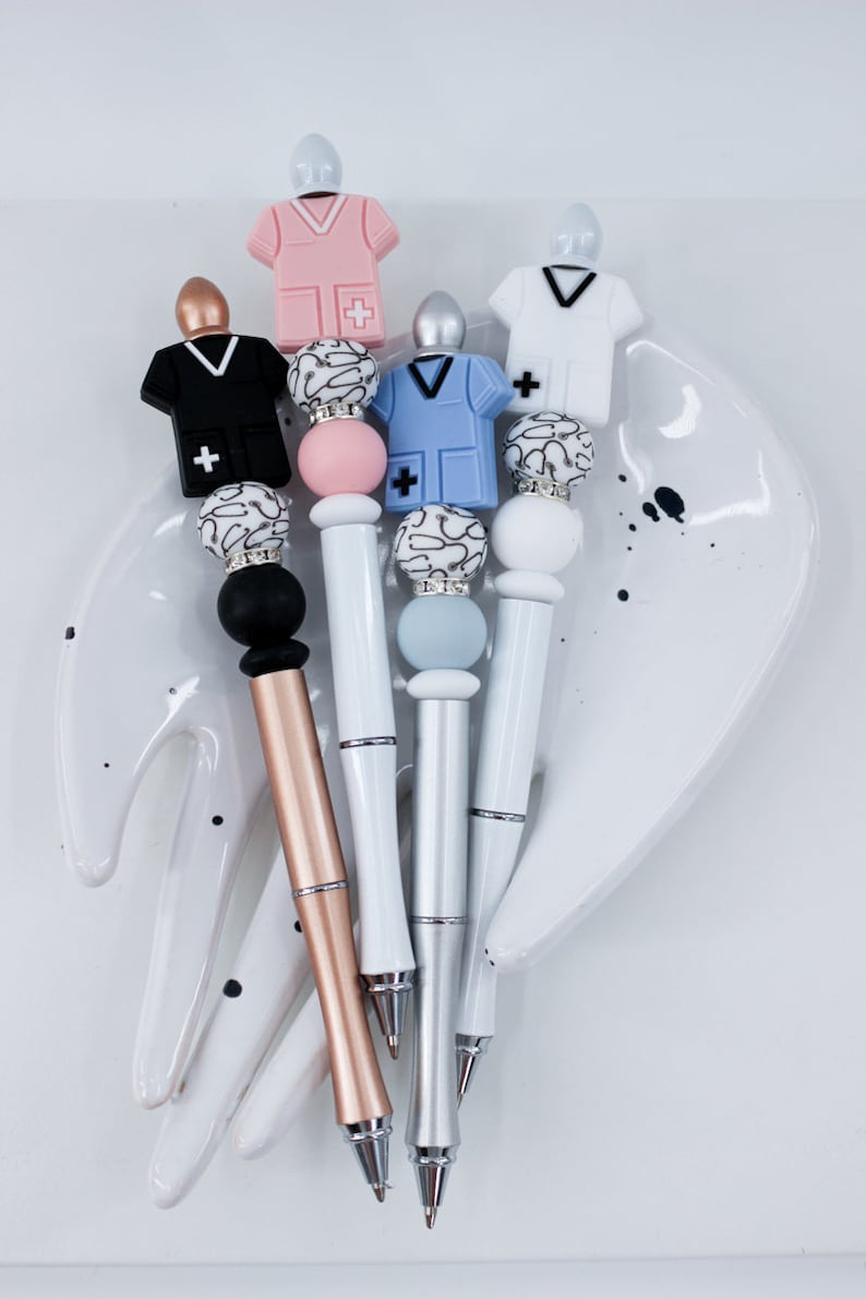 Scrubs Beaded Pen Metal Pen Stethoscope Nurse Pen - Etsy