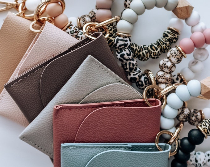 Wallet Keychain Wristlet Cute Card Wallet Credit Card Holder ID Case ...