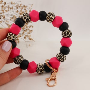 Pink Keychain , Cute Car Accessories , Keychain Wristlet , Silicone Key ...