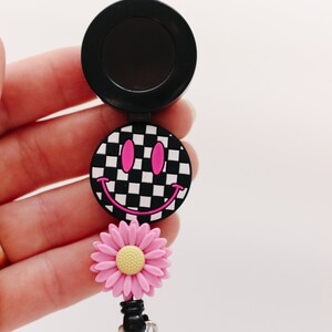 Checkered Badge Reel - Boho Badge Reels, Badge Reels, Nurse Badge Reels ...