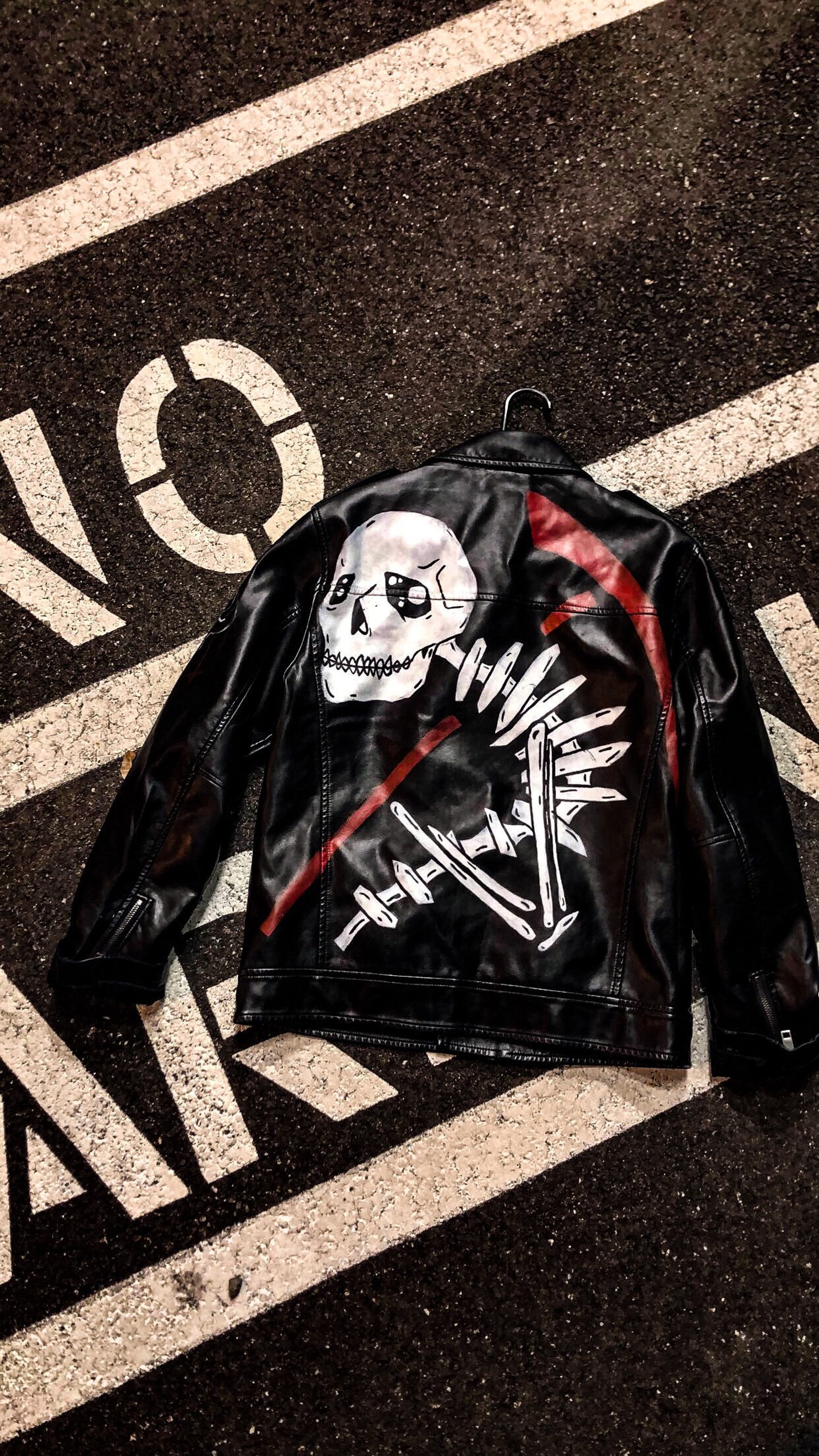 GRIM REAPER custom Painted Punk/gothic/street Fashion Jacket With Vegan ...